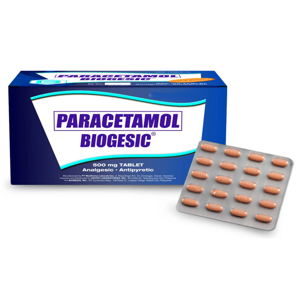 BIOGESIC Paracetamol 500mg Tablet 20's price in the Philippines ...